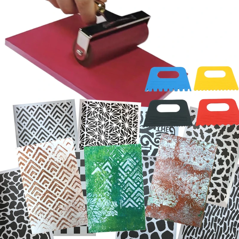 Gelli-Plate-for-Painting-A6-Resin-Clear-Gel-Print-Plate-Stencil-and ...