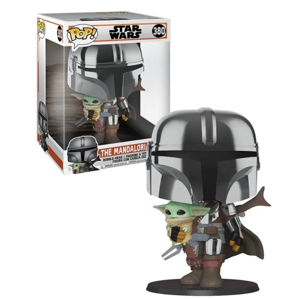 FUNKO-POP-THE-MANDALORIAN-THE-CHROME-MANDALORIAN-WITH-THE-CHILD-25-CM ...