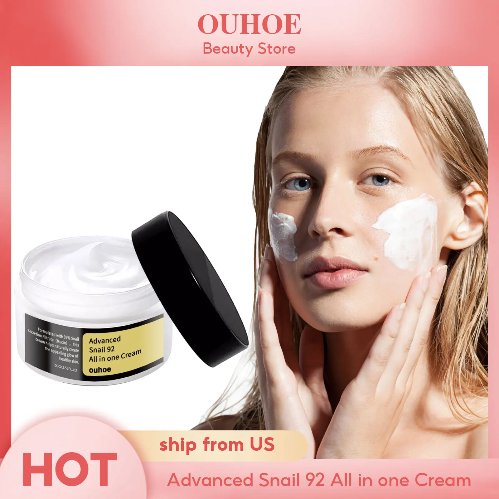 OUHOE-Advanced-Snail-Face-Cream-Whitening-Repair-Soothes-Red-Sensitized-Skin-Moisturize-Anti ...