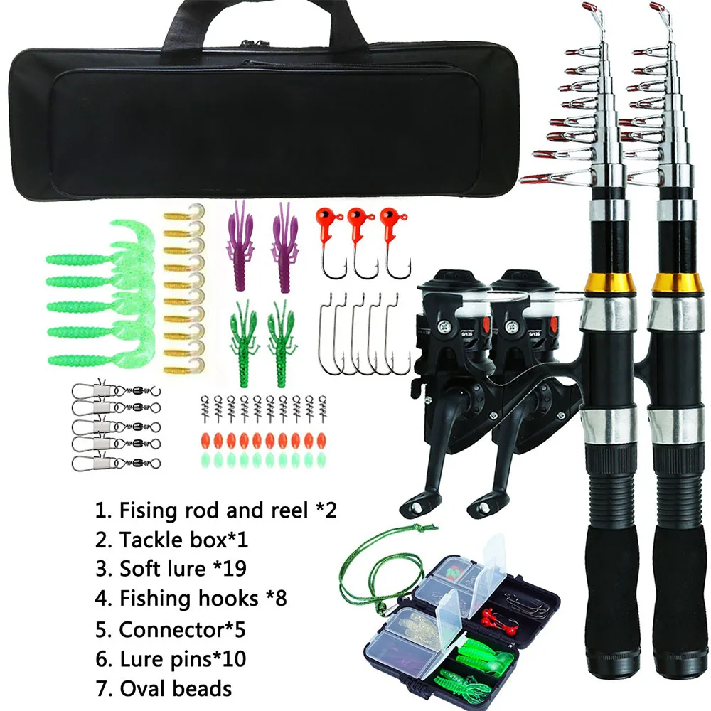 fishing-Set-Artificial-Bait-Fish-Tackles-Spinning-Fishing-Rod-Reel ...