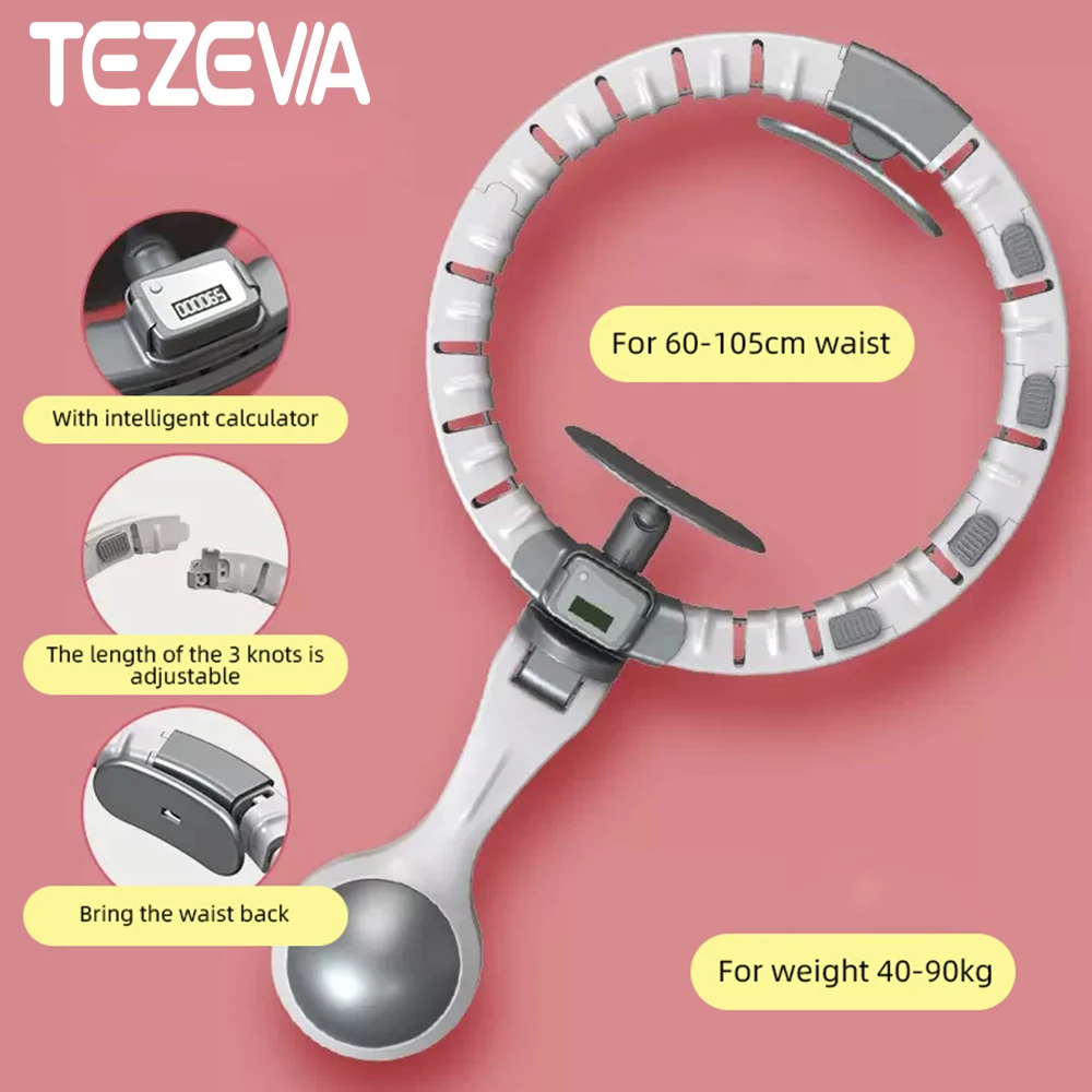 TEZEWA-Detachable-Fitness-Hoop-Weighted-Hoola-Hoop-Grey-Smart ...