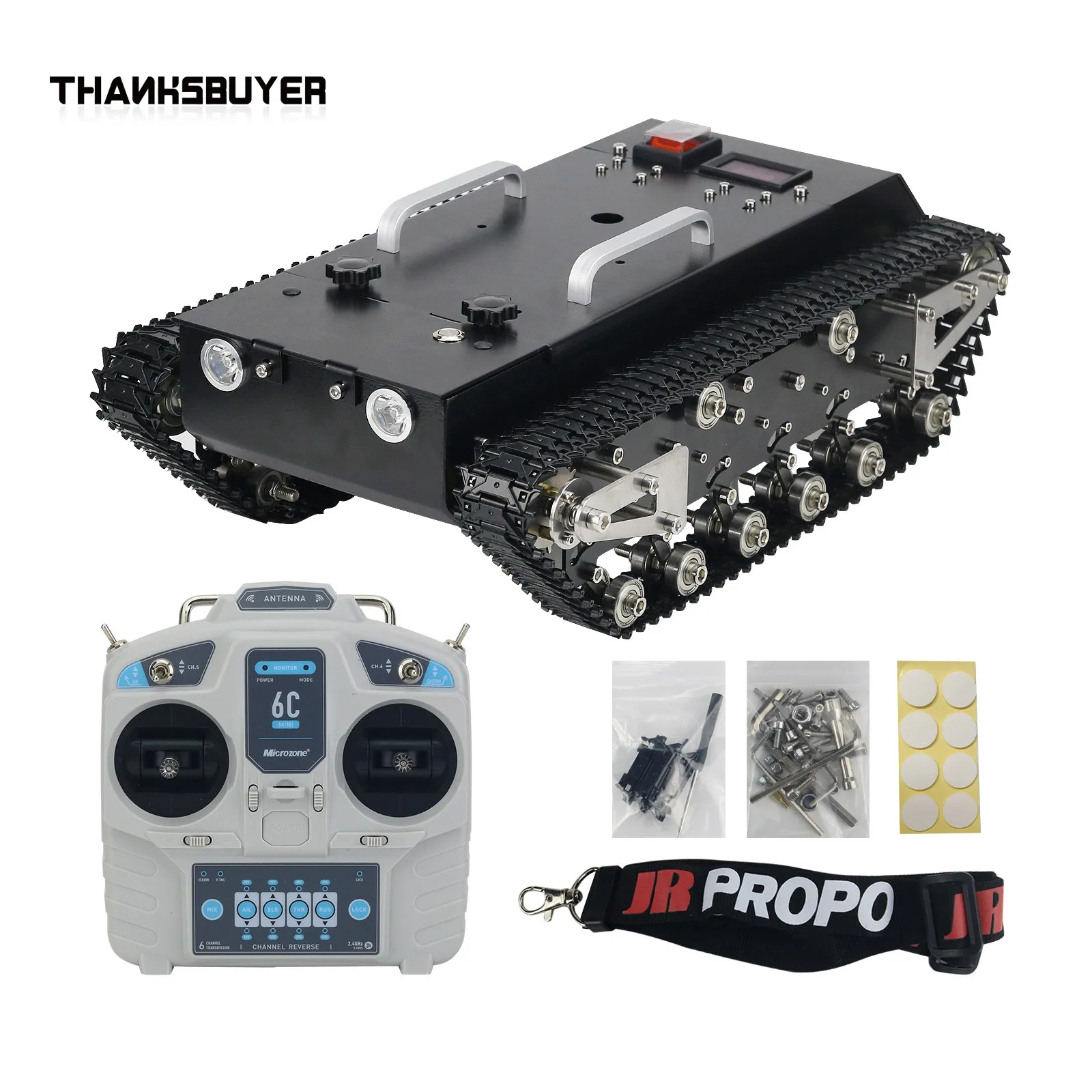Thanksbuyer-RC-Tank-Chassis-Metal-Track-Tank-With-Controller-System ...