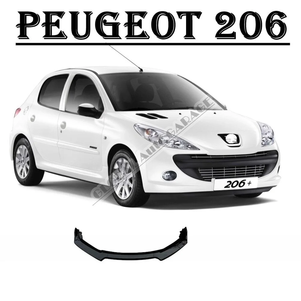 For PEUGEOT 206 Front Bumper Attachment Lip 2000-2013 Piano Glossy ...