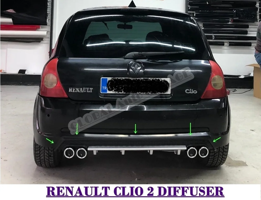 For-Renault-Clio-2-Hatchback-Diffuser-1998-1999-2000-2001-2002-2003 ...