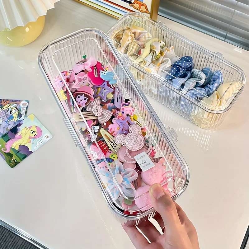 Hair Accessories Organizer Clear Acrylic Storage Box Hair Tie Organizer ...