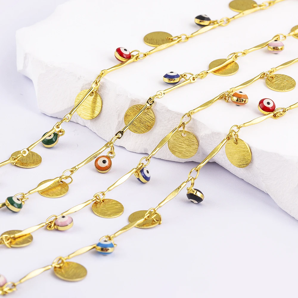 Coin Charm Chains | Diy Accessories | Eye Beads Chain | Jewelry Making ...