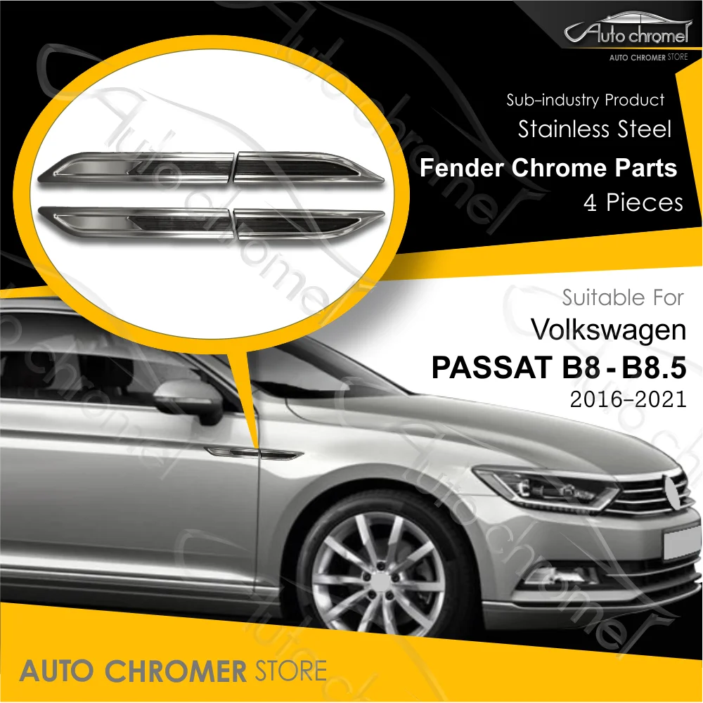 For-Volkswagen-Passat-B8-B8-5-2015-2021-Fender-Chrome-Car-Accessories-S ...
