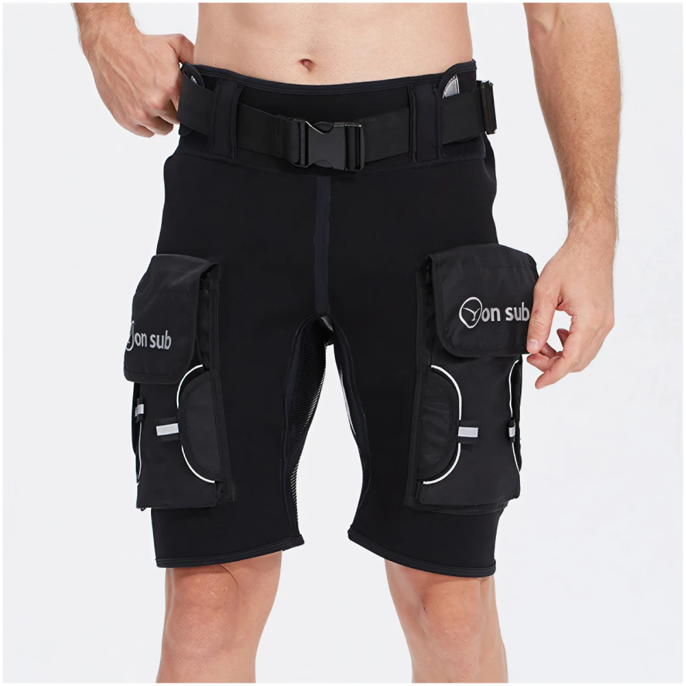 Premium Black Neoprene Tech Scuba Diving Wetsuit Shorts with Pockets ...