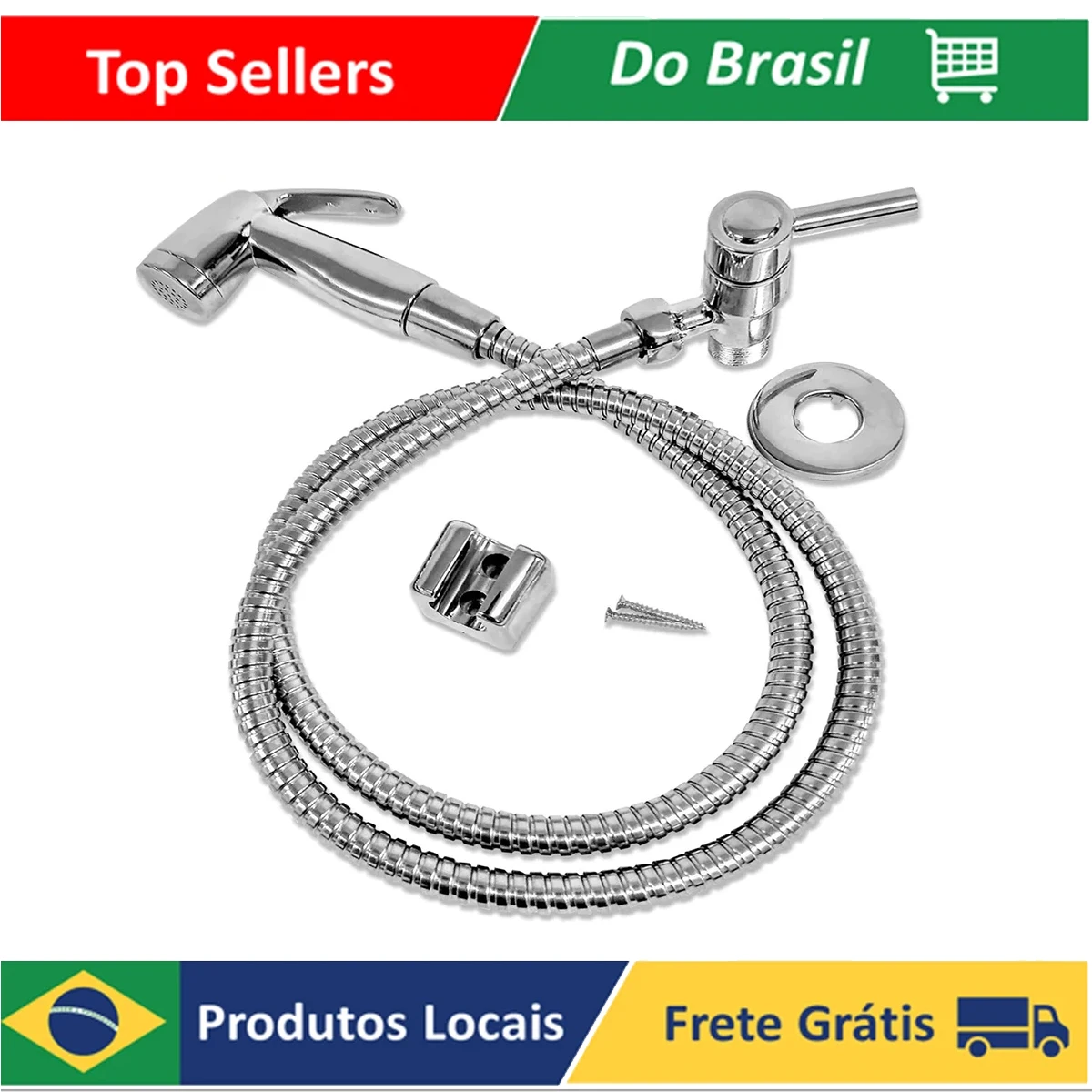 Ducha Higiênica Luxo Banheiro Gatilho Metal 1/4 Volta Cromado C10 Luuk ...