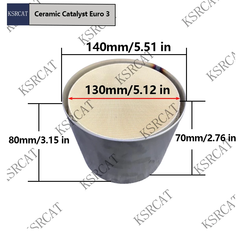 1 Piece Euro3 400 Cpsi High Flow Catalytic Converter 140x80mm Three Way ...