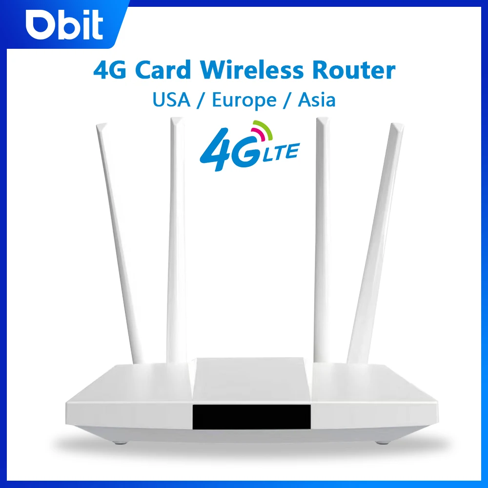 DBIT 모뎀 4G WiFi SIM 카드, 4G LTE CPE 와이파이 라우터, 안테나 포함, RJ45 WAN/LAN 포트 ...