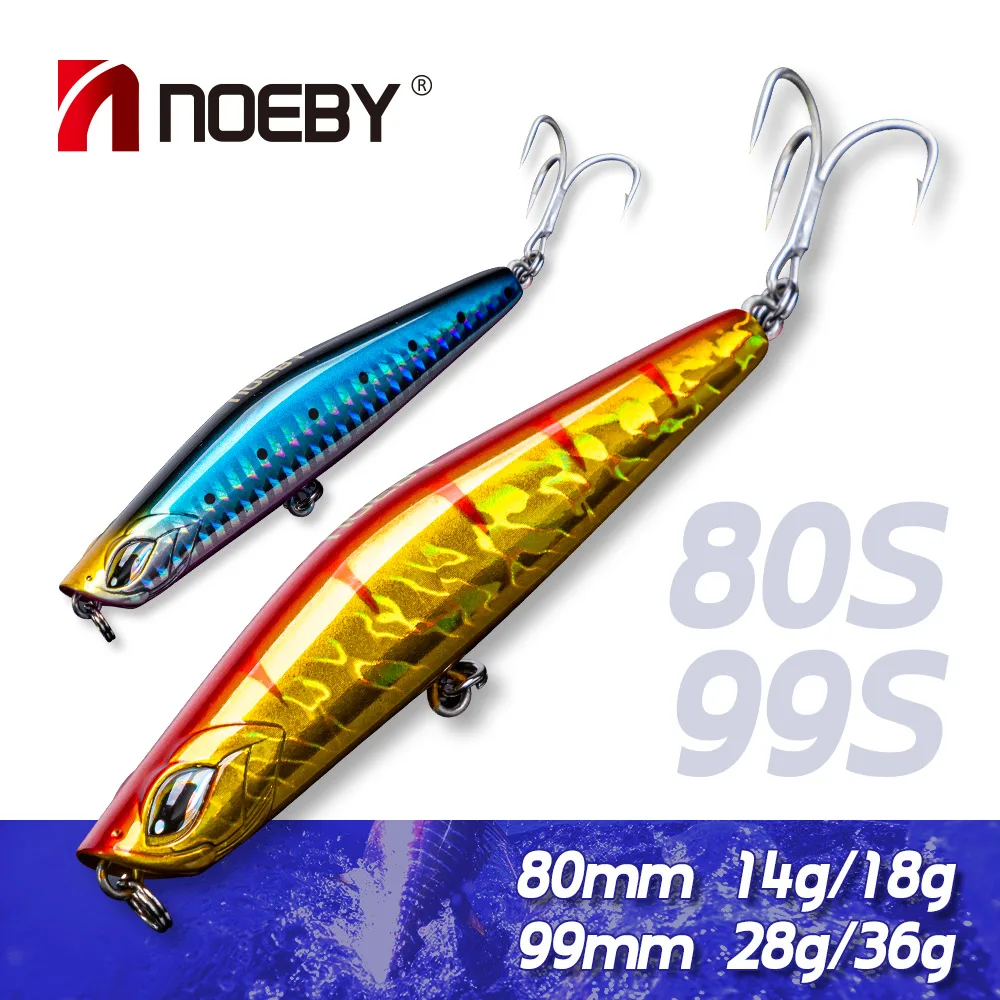 Noeby Sinking Pencil Fishing Lures 80mm 14g 18g 99mm 28g 36g Long ...