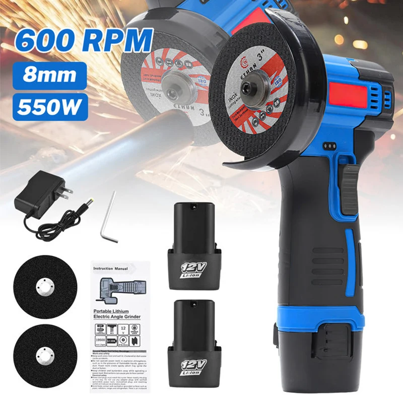 12V Mini Angle Grinder Mini Household Rechargeable Cutting Machine ...