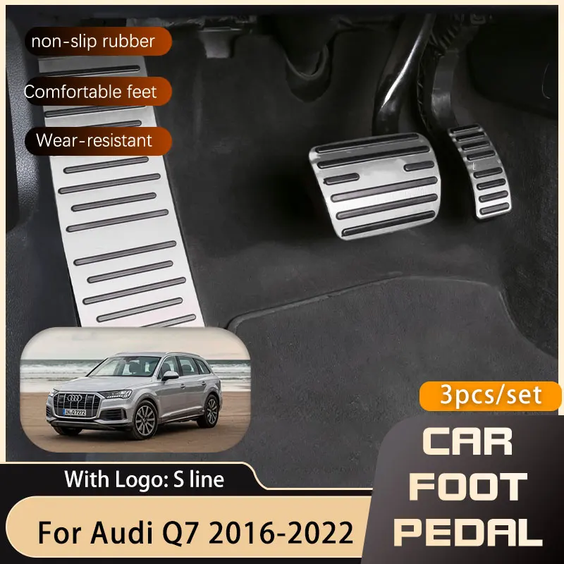 Stainless Steel Car Foot Pedals Cover For Audi Q7 4m 2017 2018 2019 ...