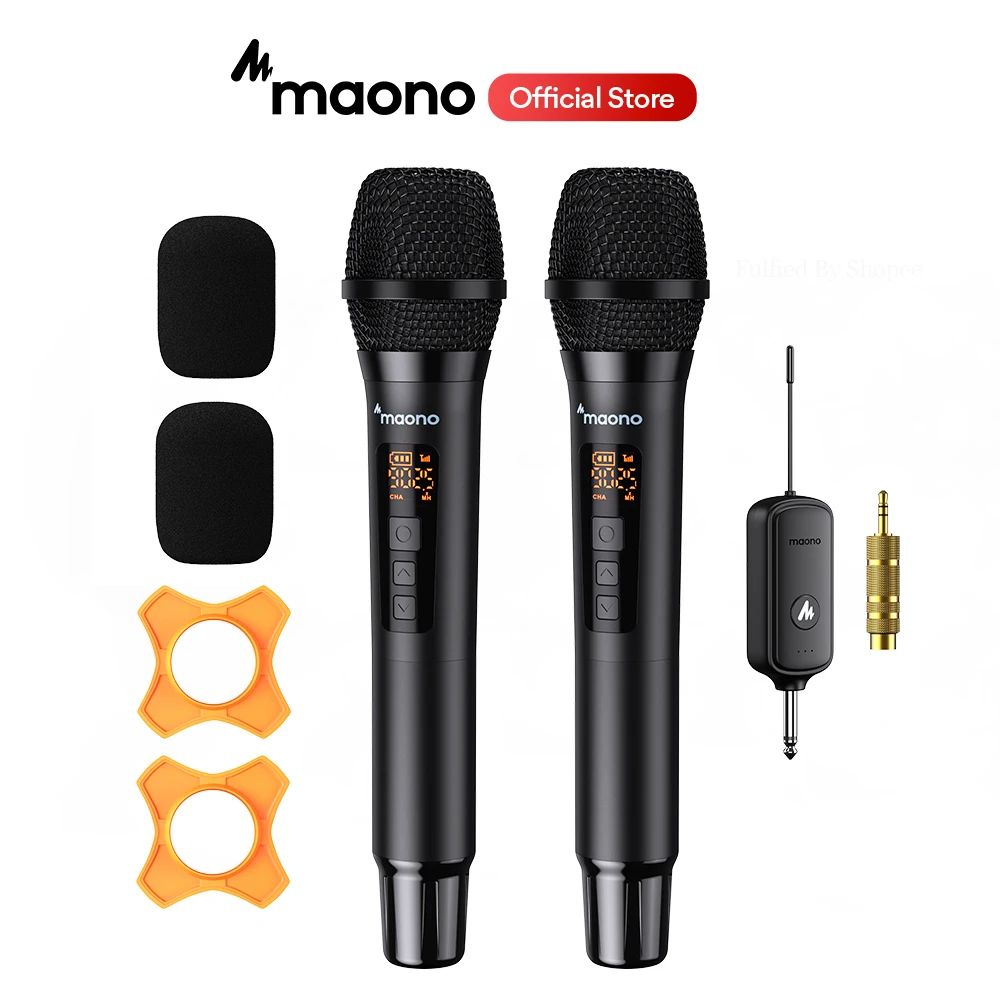 Maono-WM760-Wireless-Microphone-Dual-Handheld-Microphone-Professional ...