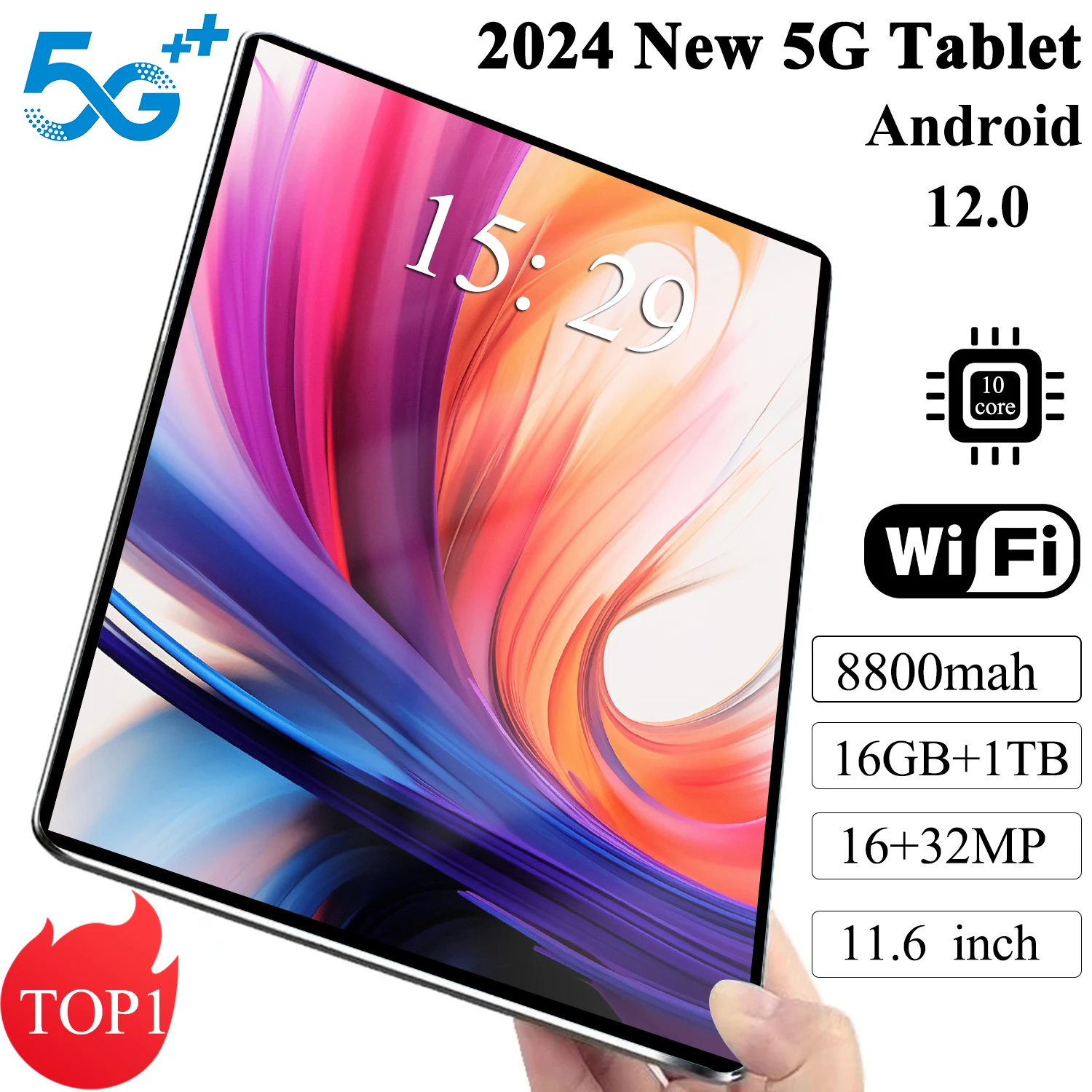 2024-Original-Global-Version-Tablet-11-6-inch-HD-4K-Android-12-16GB-1T ...