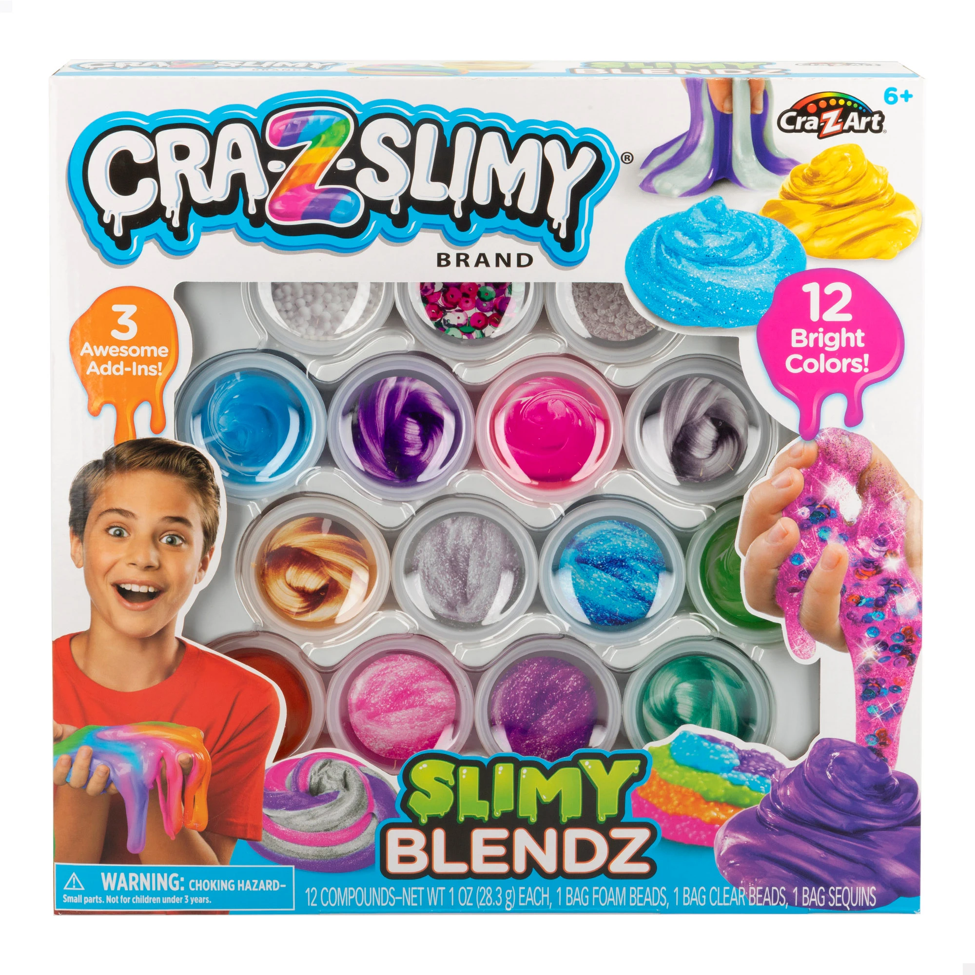 Cra-Z-art Set 12 Shiny Color slime Jars, Includes Sequins, Foam Ball ...