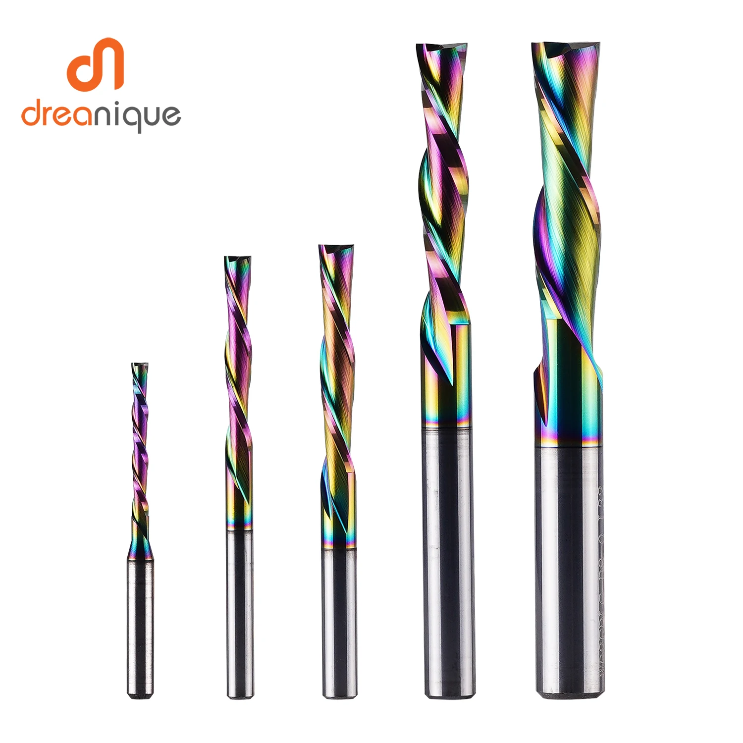 Dreanique 1pc DLC Coating Solid Carbide Milling Cutter 3.1 4 6 8 6.35mm ...