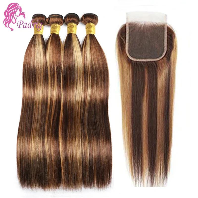 3-4-PCS-Highlight-Piano-Color-Silky-Straight-Virgin-Human-Hair-Bundles ...
