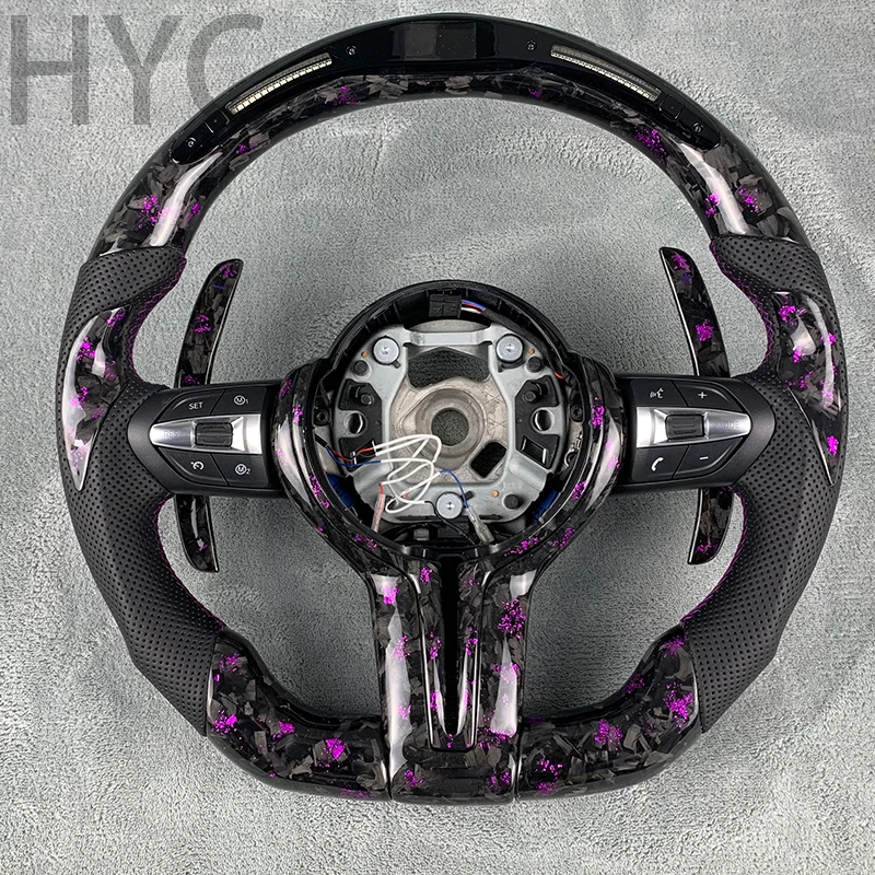 LED-Purple-Petal-Forged-Carbon-Fiber-Steering-Wheel-For-BMW-F20-F22-F30 ...
