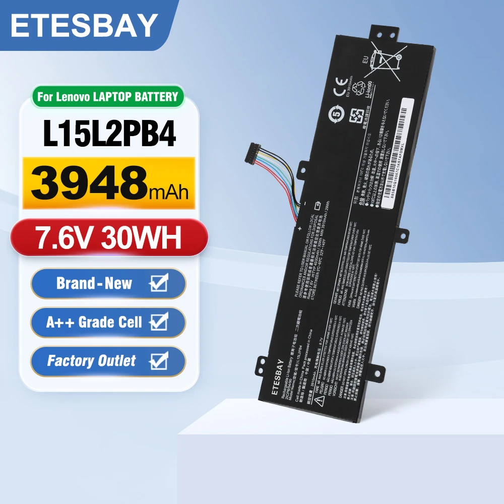 ETESBAY L15L2PB4 3948mAh/30WH Laptop Battery For LENOVO IdeaPad 510 ...
