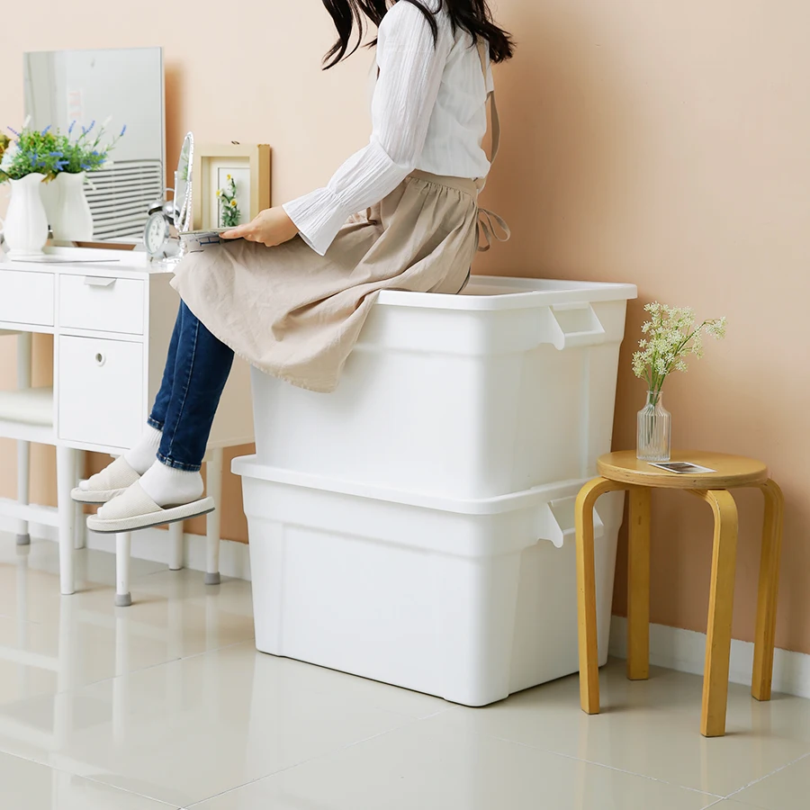 Stackable-storage-container-120L-2-sets-heavy-duty-large-capacity ...