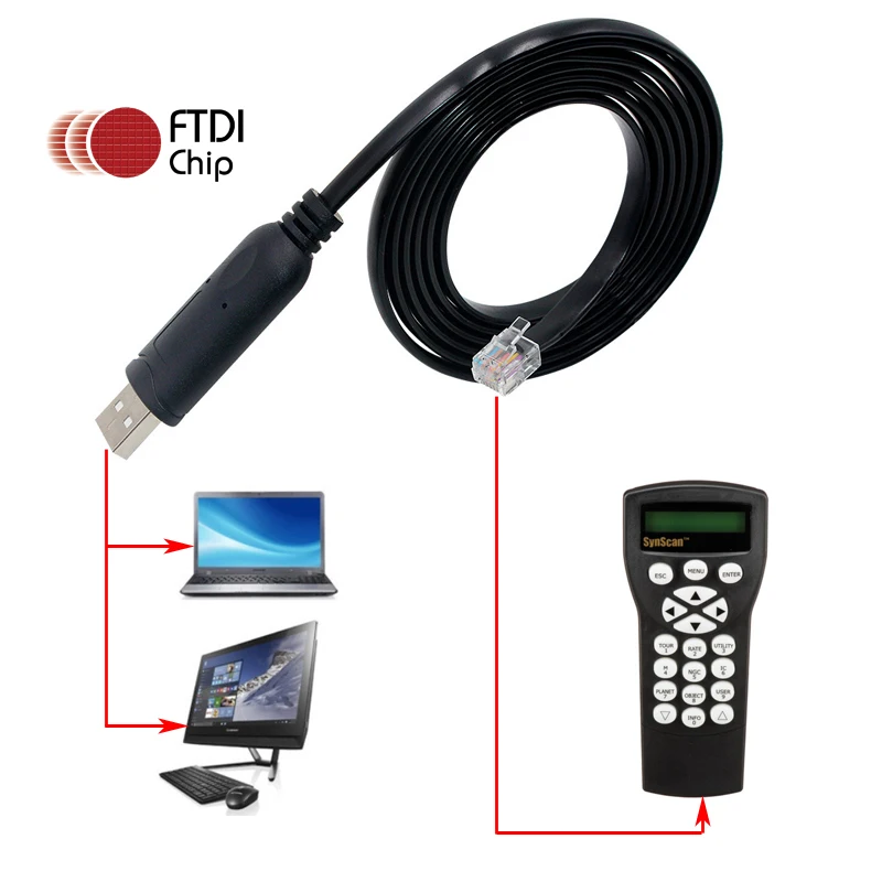FTDI-FT231XS-USB-RS232-Serial-to-RJ11-6P6C-Skywatcher-Synscan-Hand ...