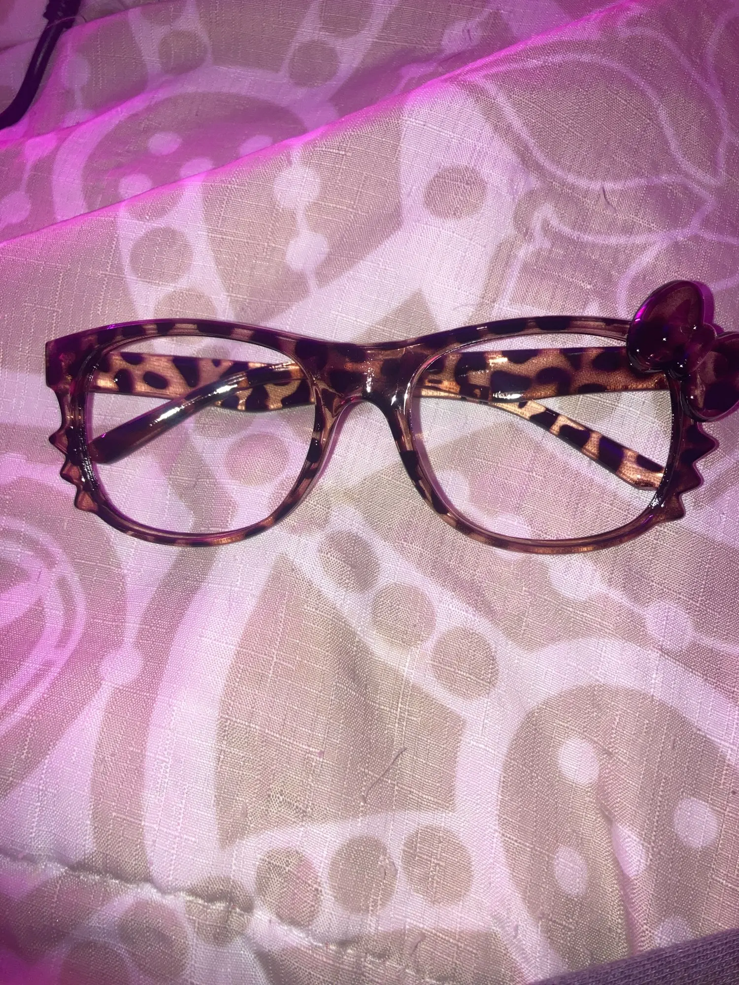 Womens Kawaii Leopard Print Hello Kitty Eyeglasses Frames – The Kawaii ...
