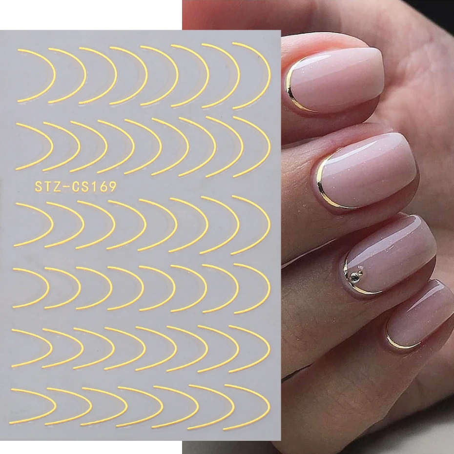 Gold French Tip Nail Designs
