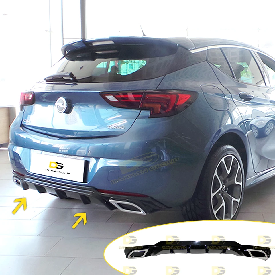 Opel-Astra-K-2015-2021-Sport-Style-Rear-Diffuser-Lip-With-2-Chrome-Tips ...