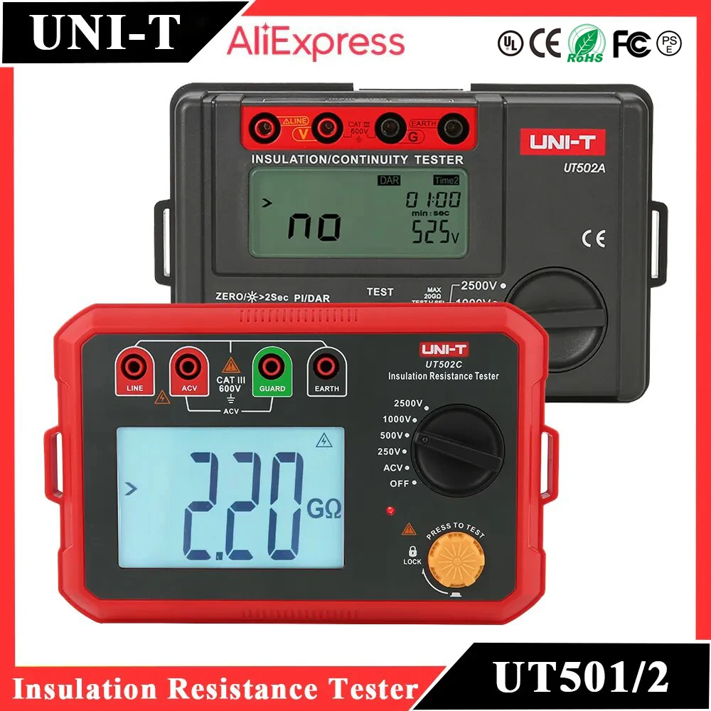 UNI-T-Insulation-Resistance-Tester-UT501A-UT502A-UT501C-UT502C ...