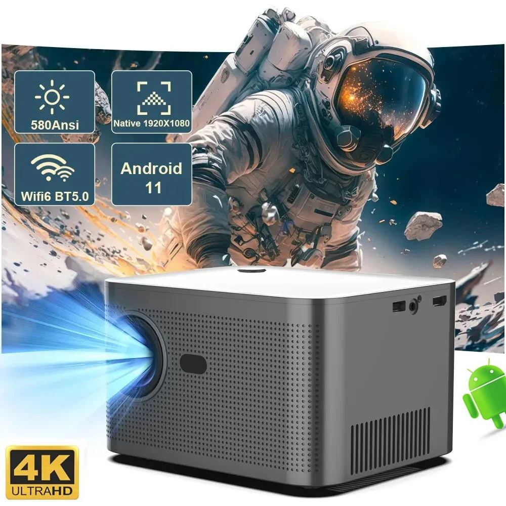 New-Projector-HY350-Android-11-Real-4K-1920-1080P-Wifi6-580ANSI ...