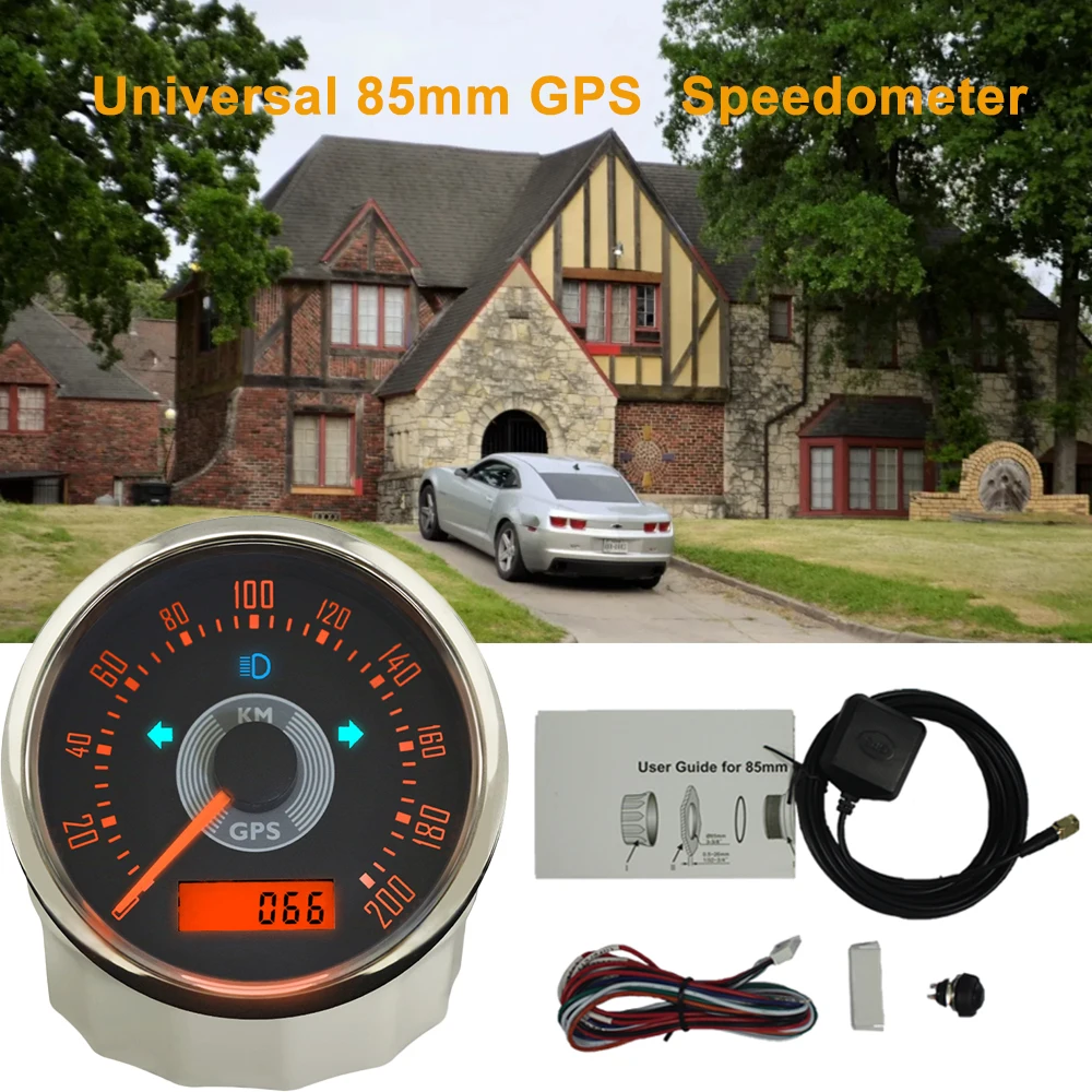 Classical-GPS-Speedometer-85mm-Adjustable-Odometer-with-Red-and-Yellow ...