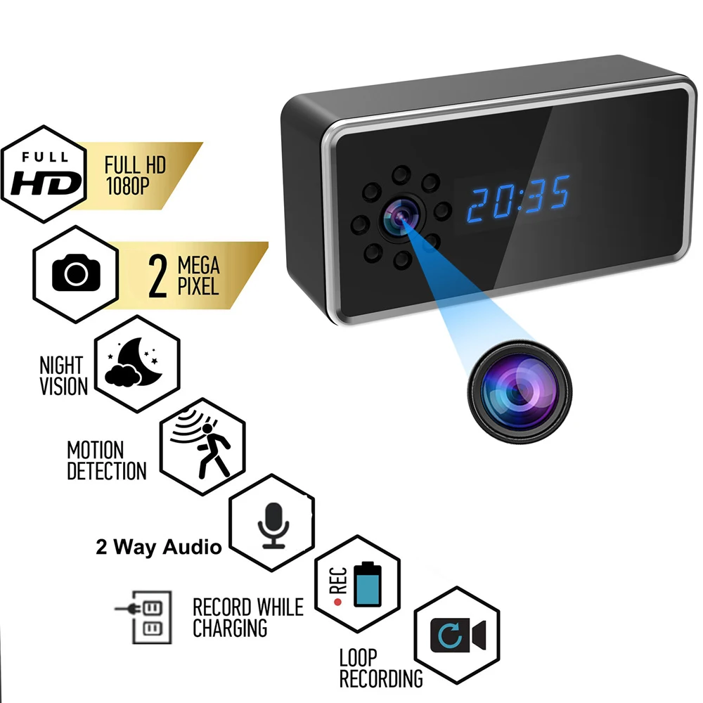 C-mara-HD-1080P-inal-mbrica-con-Wifi-reloj-IP-Audio-bidireccional-visi ...