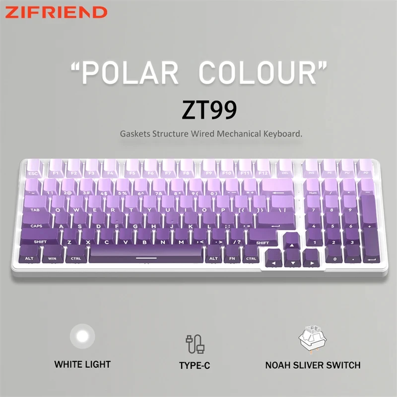 ZIFRIEND-ZT99-Wired-Gaming-Mechanical-Keyboard-2-4G-Wireless-Bluetooth ...