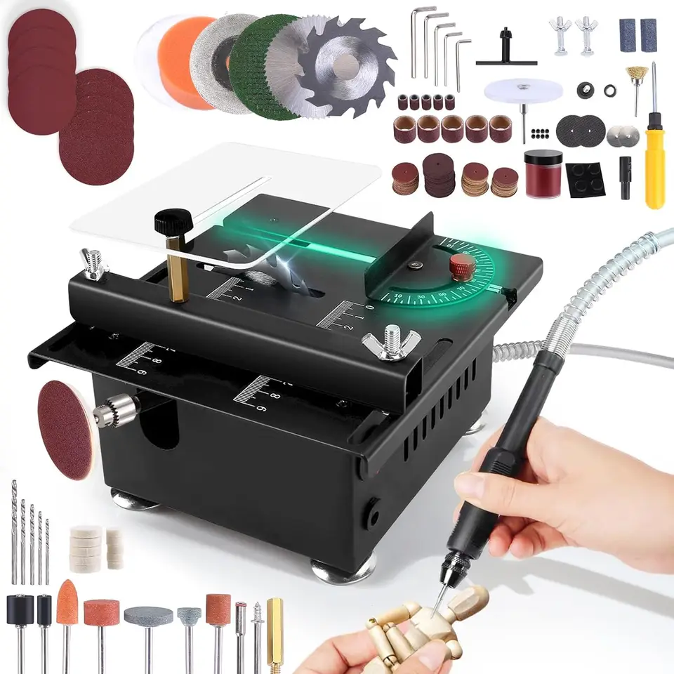 Saker Tools Mini Table Saw, 100W Electric Portable Desktop Circular Saw ...