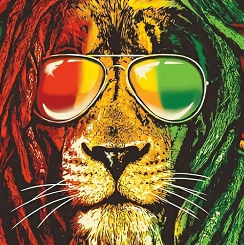 Rastafarian Lion Drawing