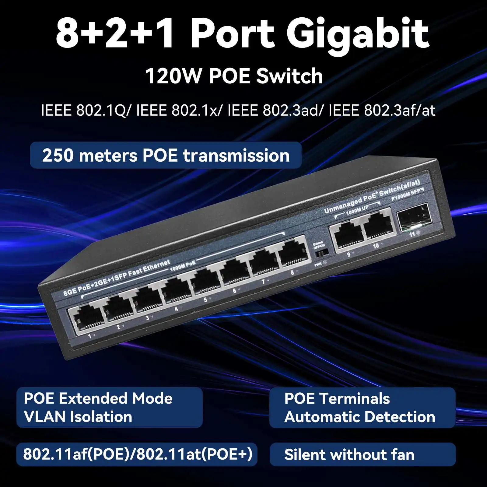 Full-Gigabit-POE-Network-Ethernet-Switch-Unmanaged-Hub-120W-8-POE-2 ...