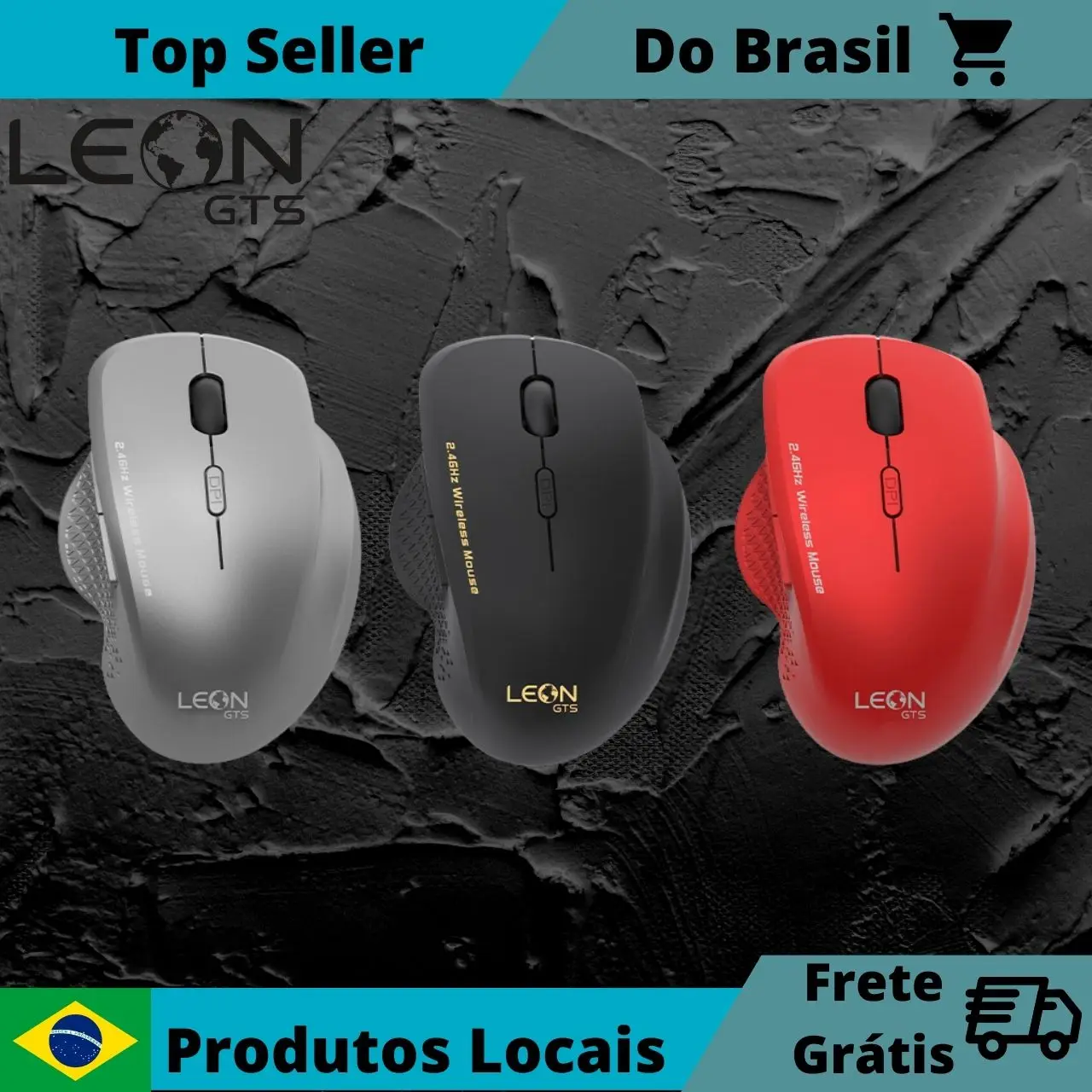 LEON GTS Mouse Sem Fio Wireless uso manual Com Bateria 2,4 Ghz Led RGB ...