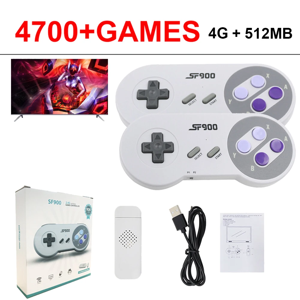 Sf900 hd tv console de jogos de vídeo com 2 controladores de jogos ...