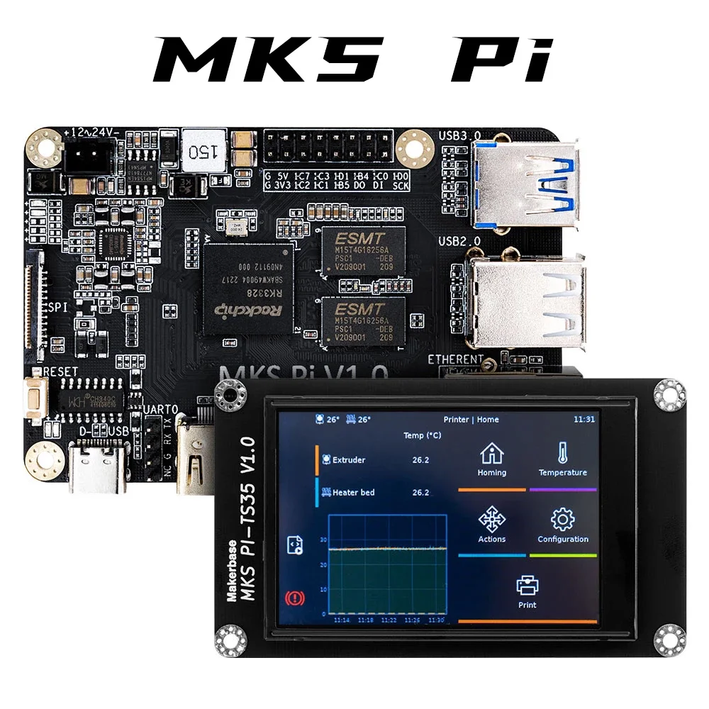 Makerbase mks pi placa com quad core 64bits soc onboard corre tela ...