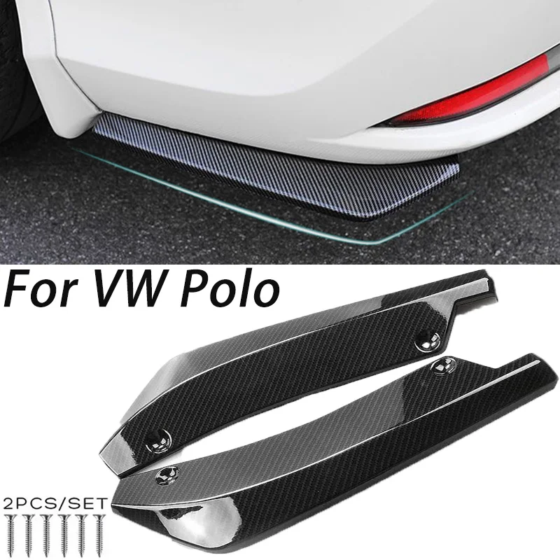 Rear Bumper Lip Wrap Angle Diffuser Splitter Canard Spoiler For VW Polo ...