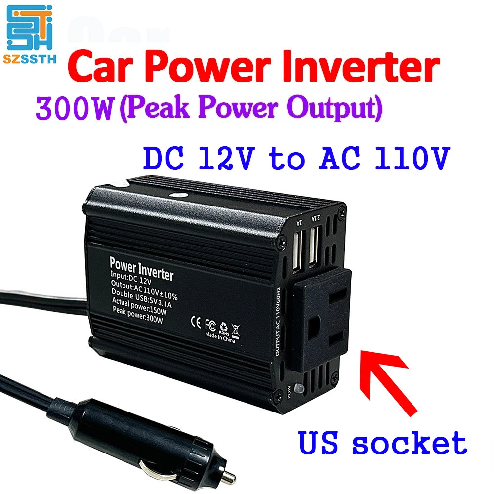 Inversor-e-carregador-de-energia-do-carro-Conversor-de-bateria-2-USB ...