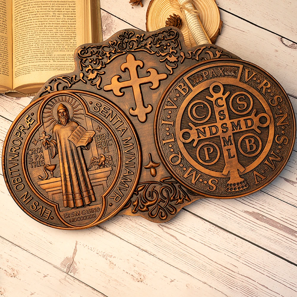 St-Benedict-s-Exorcism-Medal-Holy-Plaque-Catholic-Christian-Wood ...