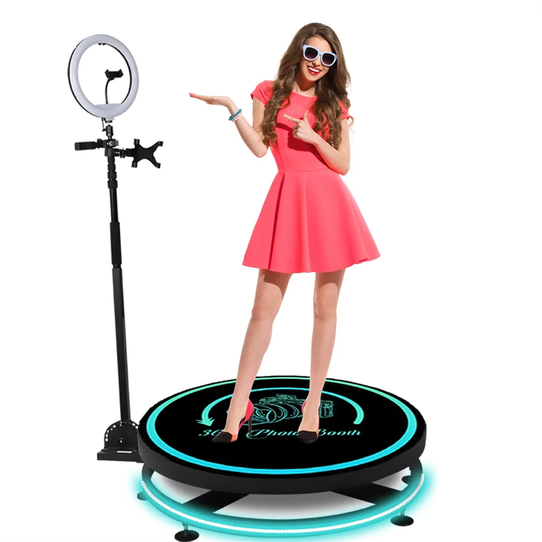 360 Photo Booth Wireless Auto Slow Motion Video Booths Spinning 