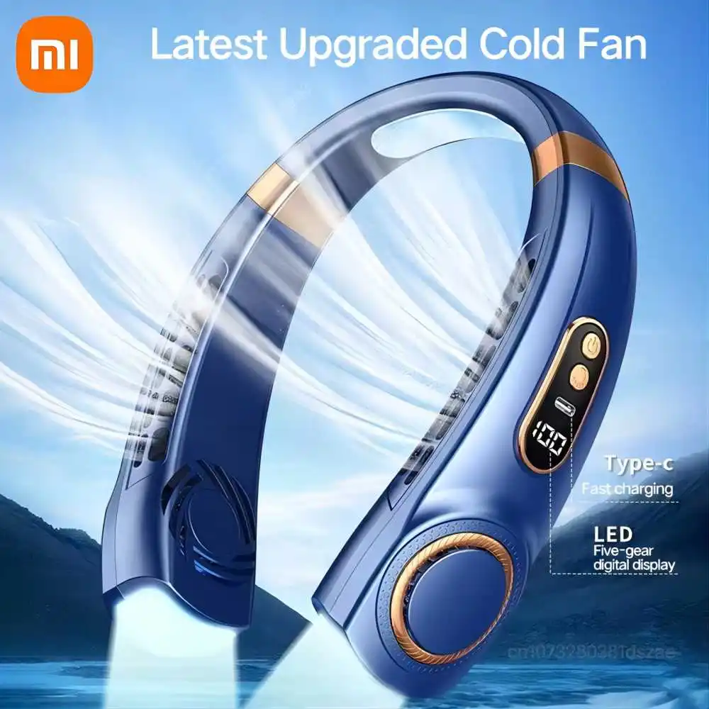 Xiaomi-MIJIA-Portable-Neck-Fan-USB-Handheld-Mute-LED-Digital-Display ...