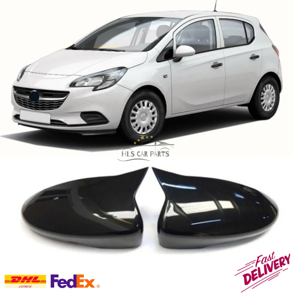 Bat Mirror Cover for Opel Corsa E 2014-2019 Car Accessories OPC GTC Body Kit Piano Black Tuning ...