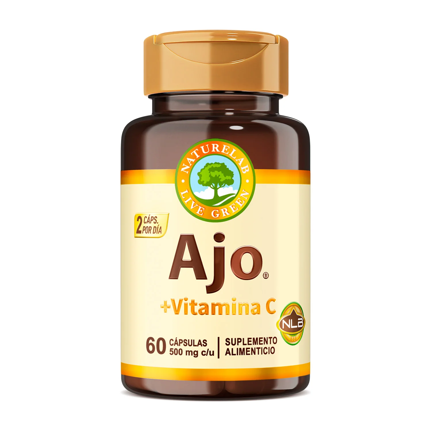 Naturelab | Ajo + Vitamina C | 60 cápsulas de 500 mg | Suplemento ...