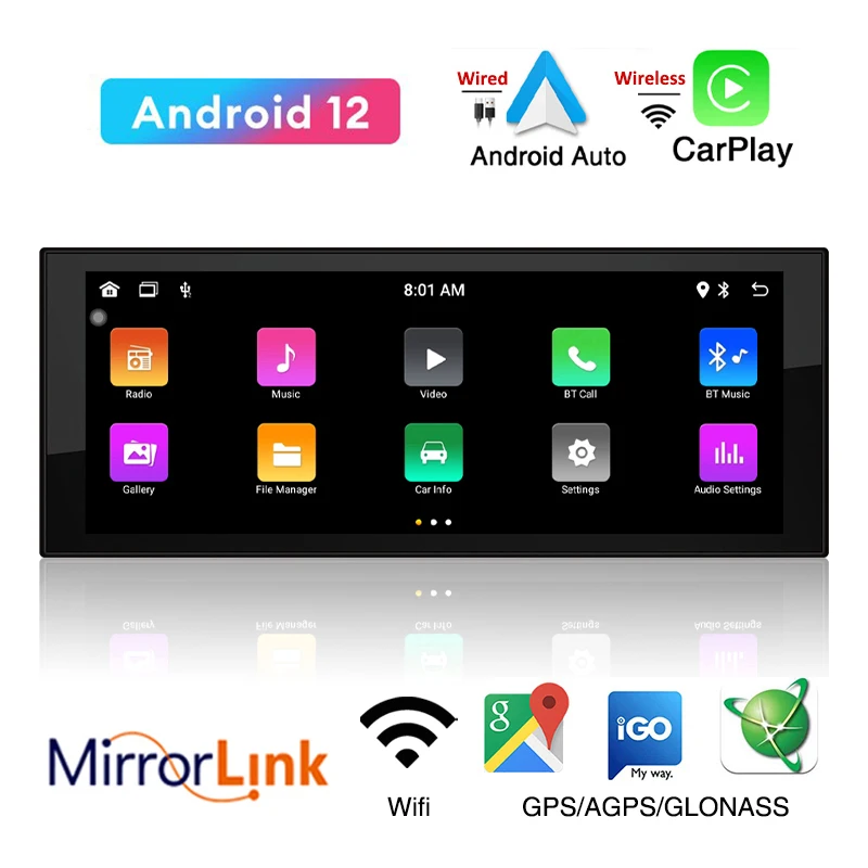 Android-12-1-Din-6-86-Inches-IPS-HD-Touch-Screen-Car-Radio-Wireless ...