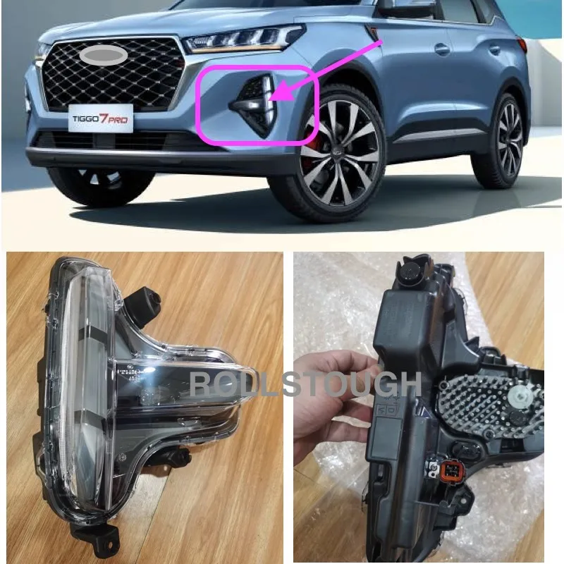 Frente esquerda led daytime running luz drl para chery tiggo 7 pro plus ...